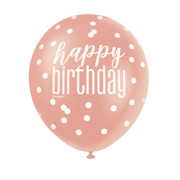 Happy Birthday Balloons Rose Gold – The Spotty Bag Shop