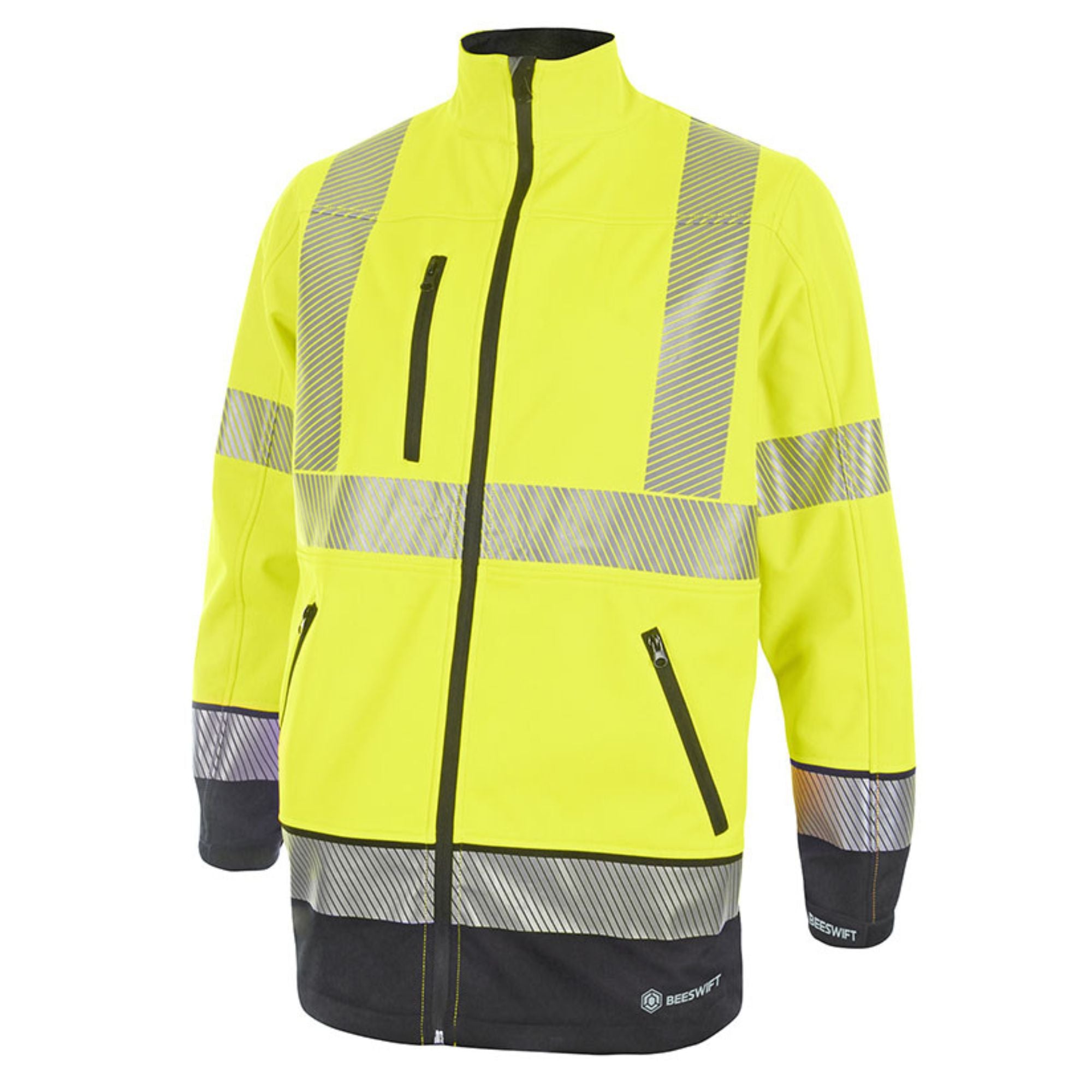 Hi Vis Fleece Lined Bomber Jacket Yellow - The Spotty Bag Shop