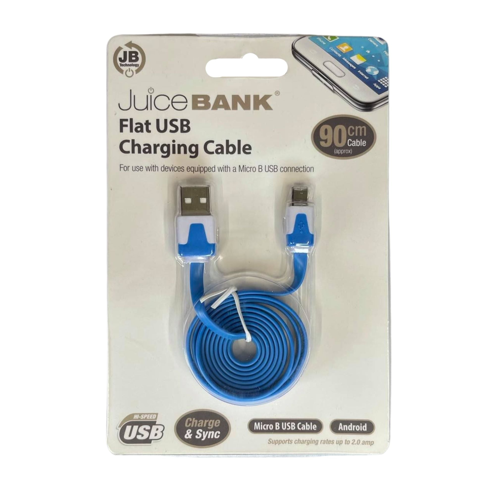 Flat USB Charging Cable Blue – The Spotty Bag Shop