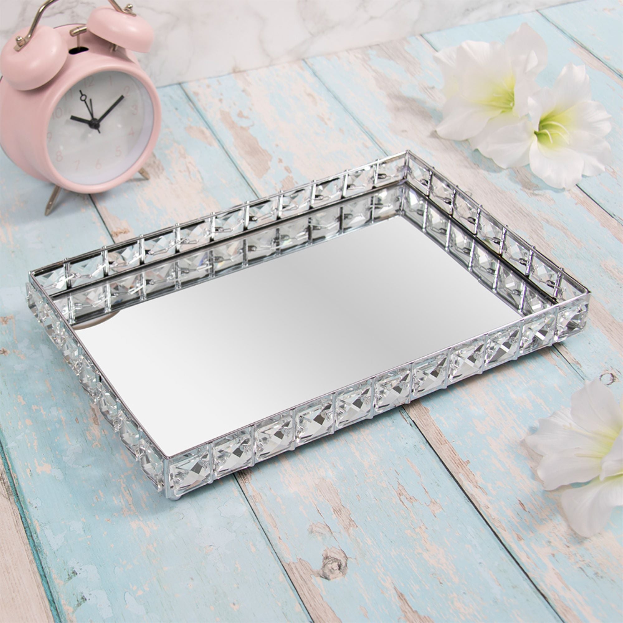 Rectangle Crystal Mirrored Tray 29cm – The Spotty Bag Shop