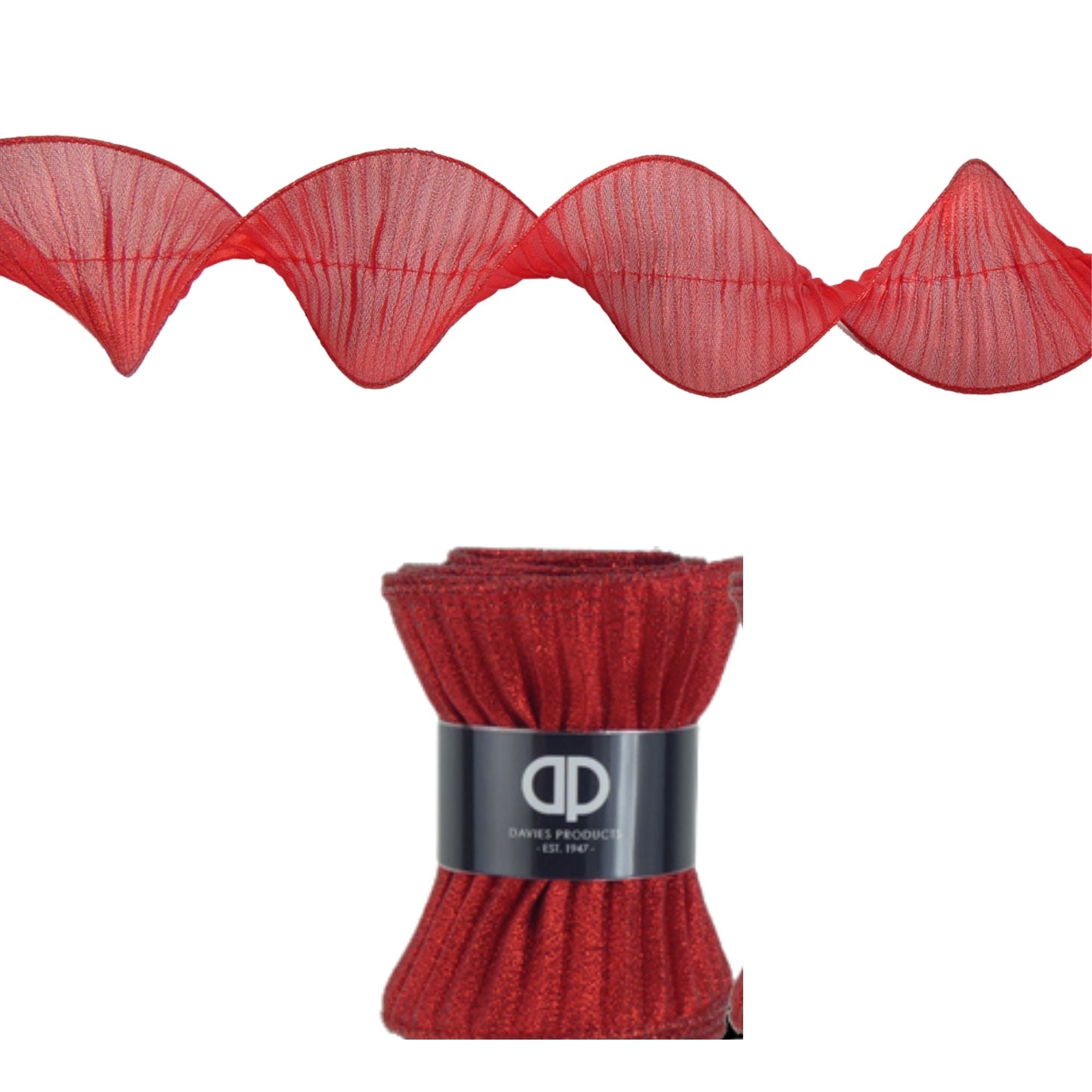 Red Ruffle Ribbon | Christmas Ribbon, Wreath Making Supplies & Crafts ...