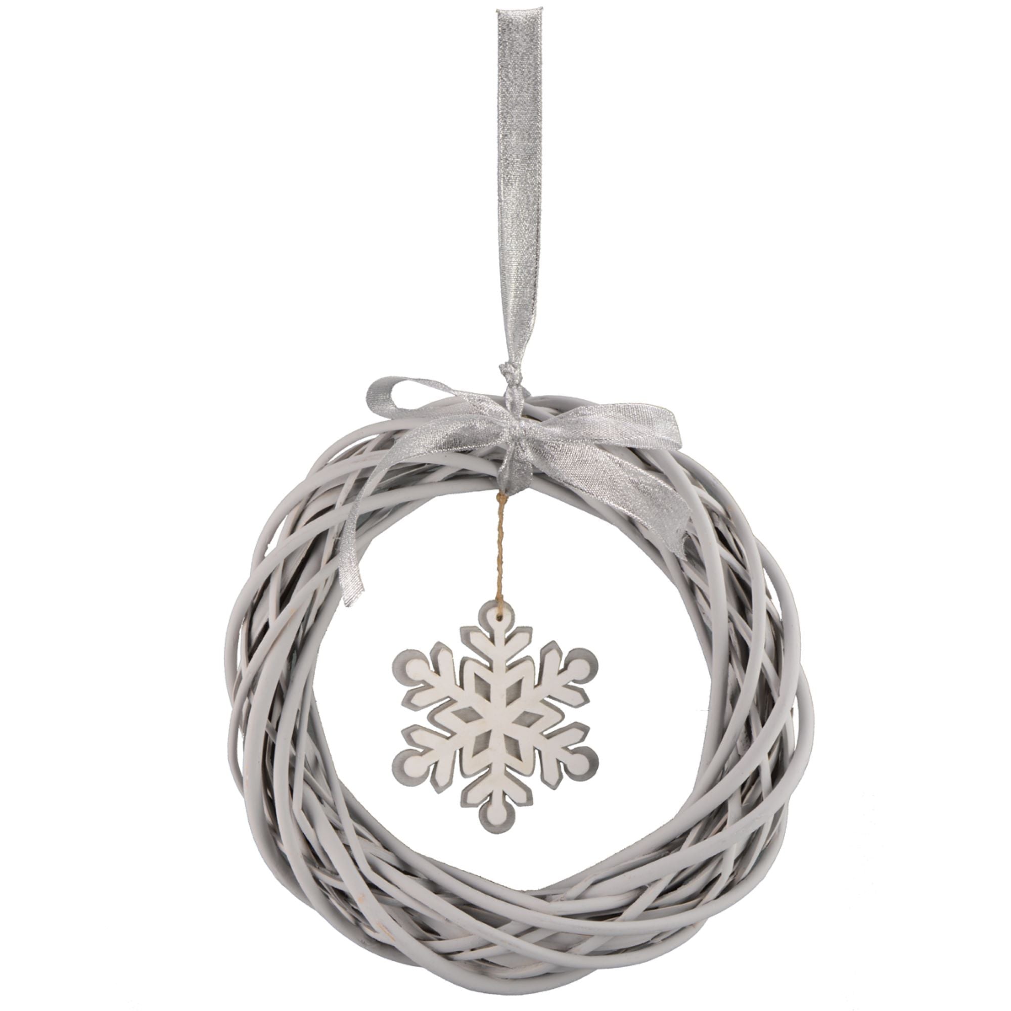 Grey Rattan Snowflake Wreath | Christmas Wreaths & Decorations – The ...